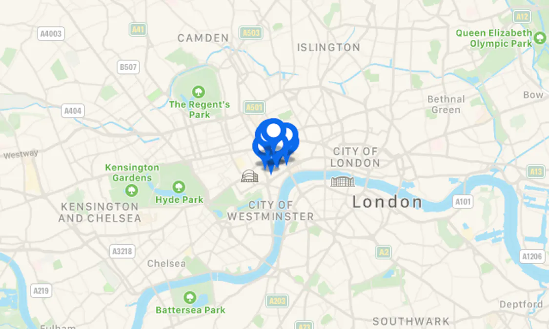 Restaurants Covent Garden Map